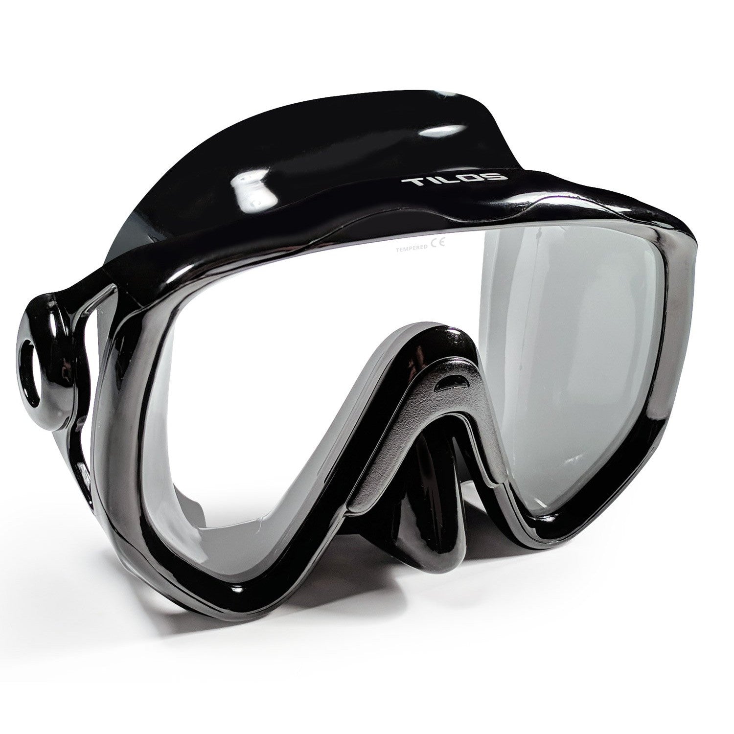 Open Box Tilos Titanica Dive Mask - Black Silicone | DIPNDIVE