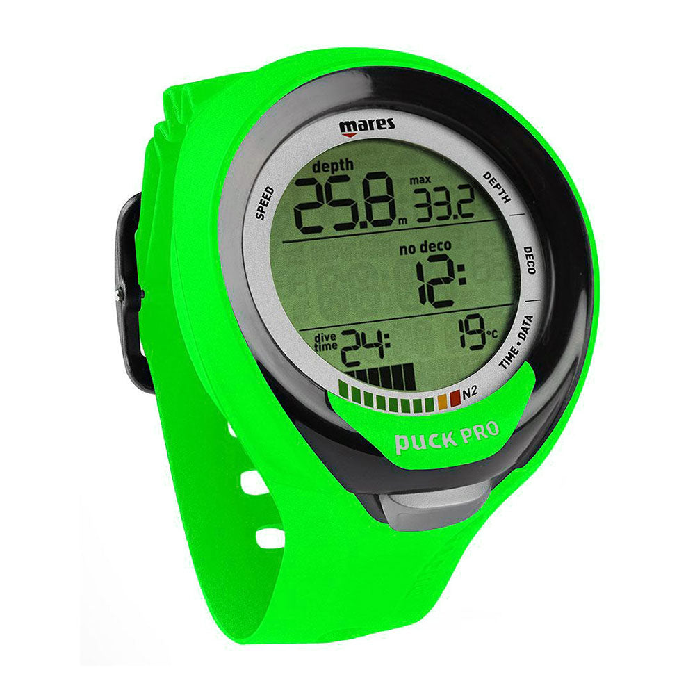 Open Box - Mares Puck Pro Plus Scuba Dive Computer-Lime / Black | DIPNDIVE