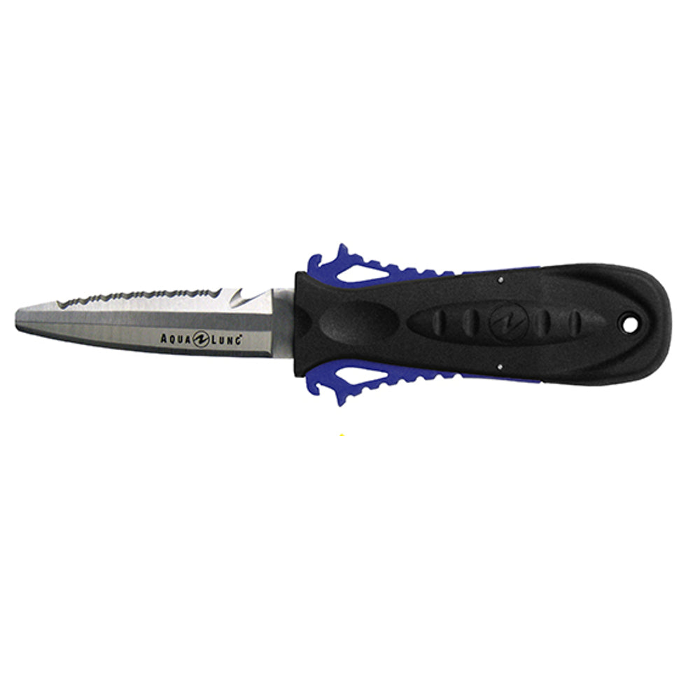 Open Box Aqua Lung Squeeze Lock SS - Blunt Tip Dive Knife - Blue | DIPNDIVE