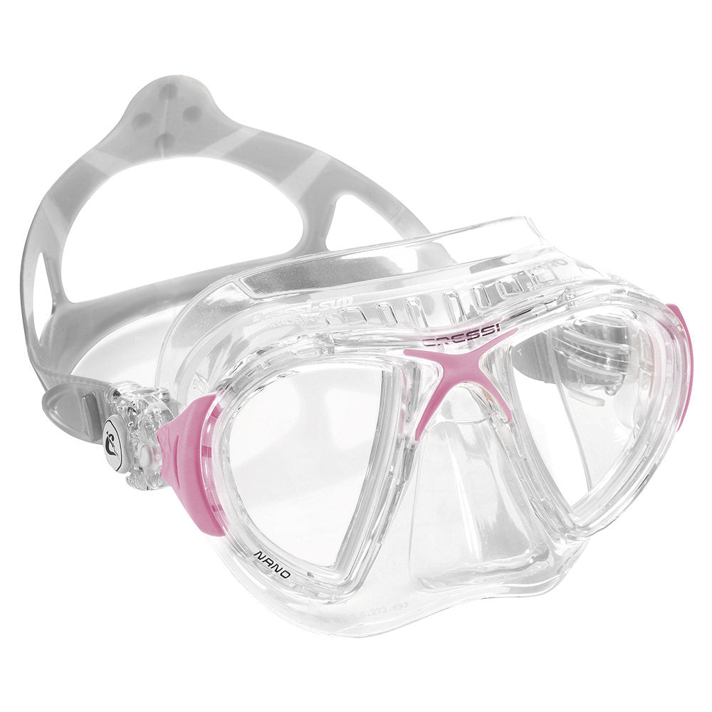 Open Box Cressi Nano Scuba Dive Mask - Clear / Pink | DIPNDIVE