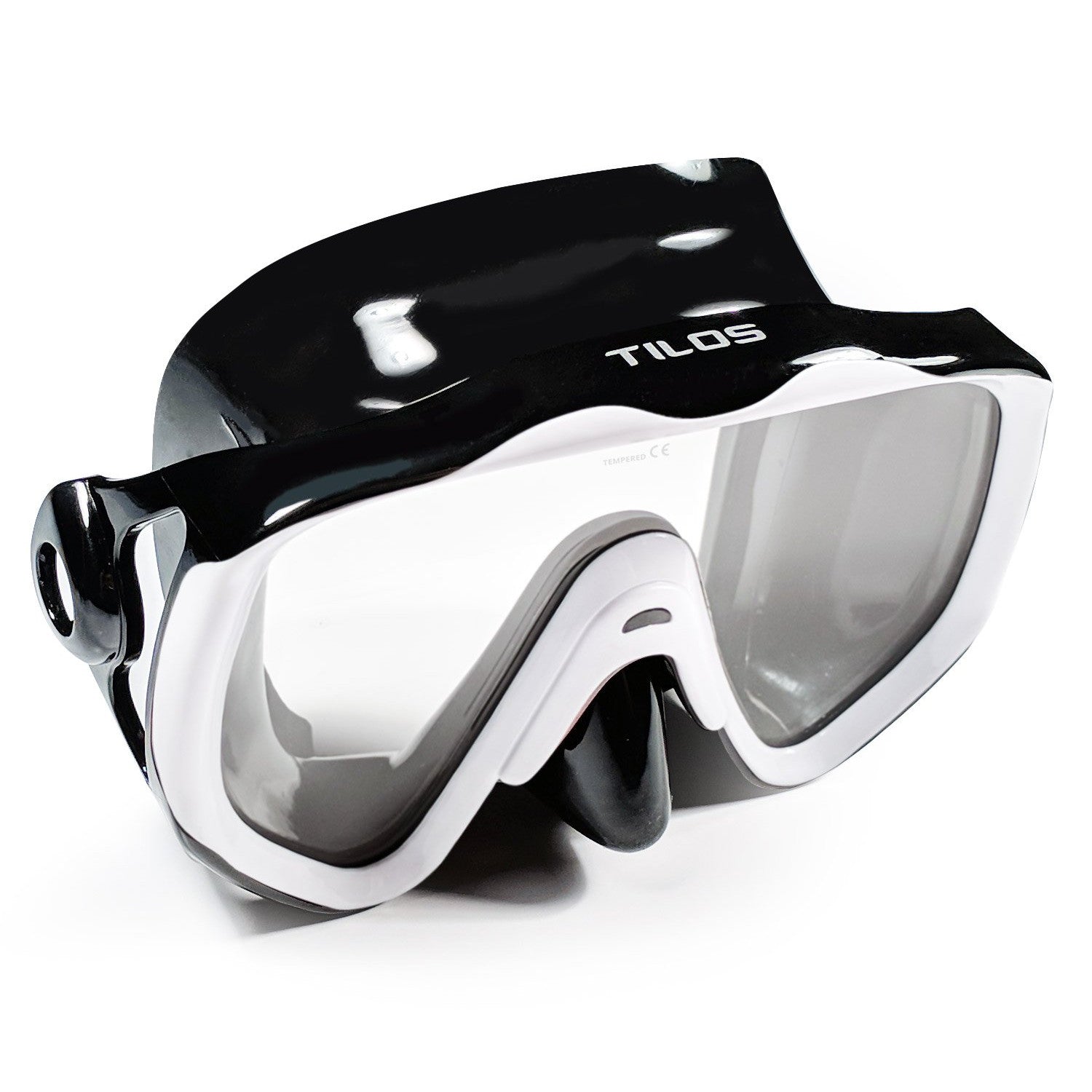 Open Box Tilos Titanica Dive Mask - Black Silicone White | DIPNDIVE