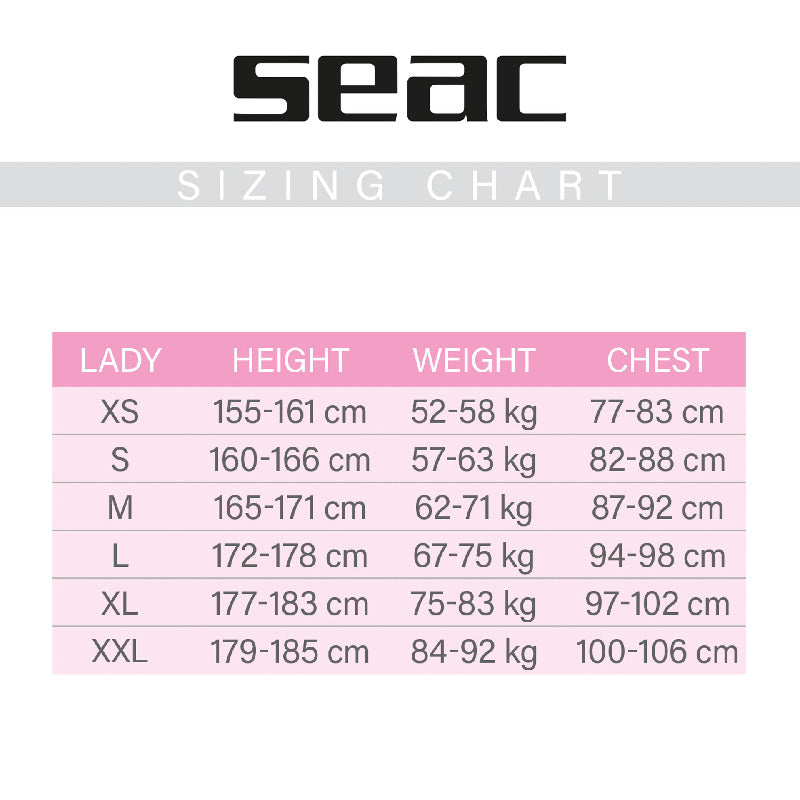 Size Chart Seac | DIPNDIVE